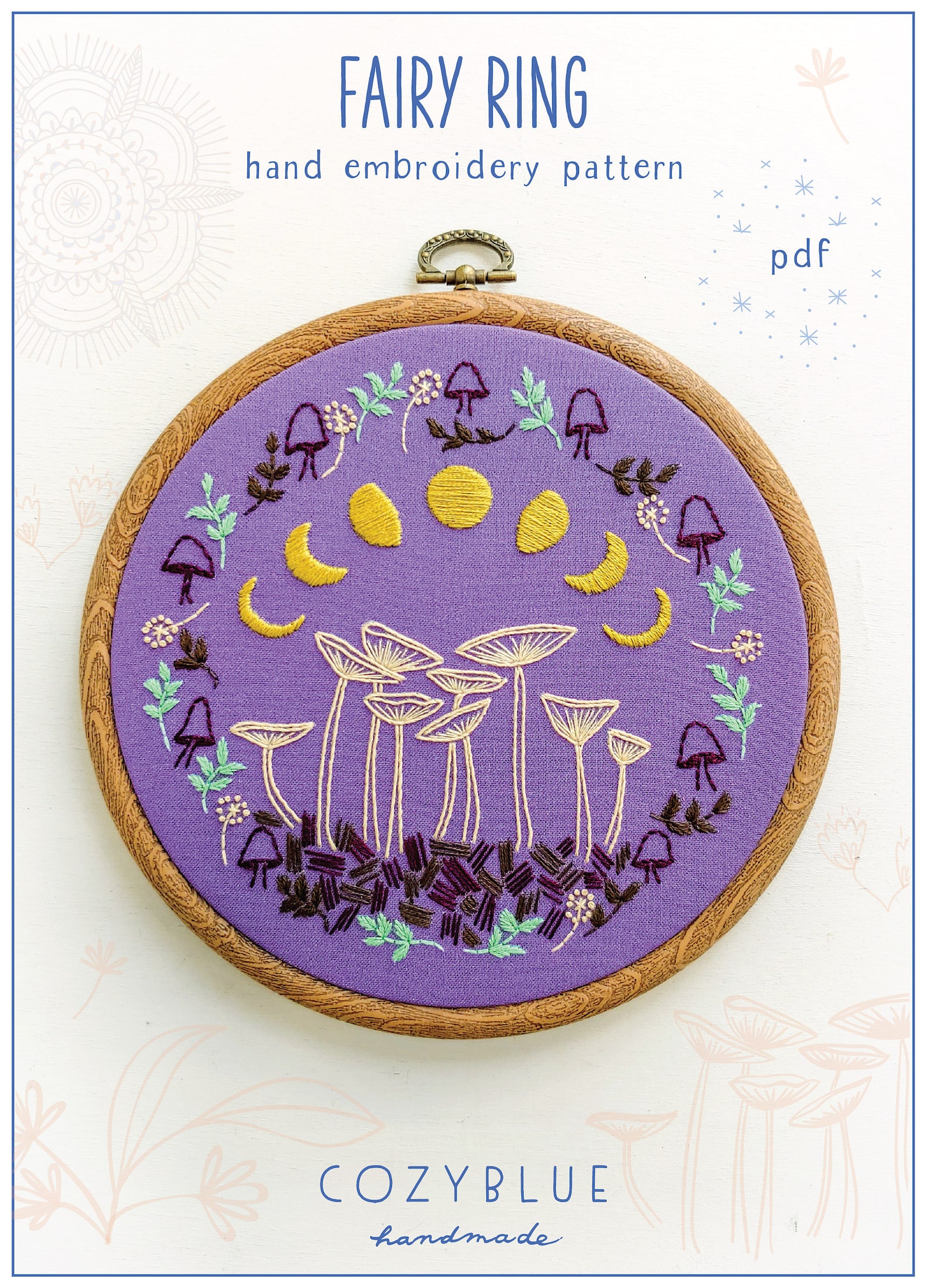 FAIRY RING Pdf Embroidery Pattern Embroidery Hoop Art - Etsy