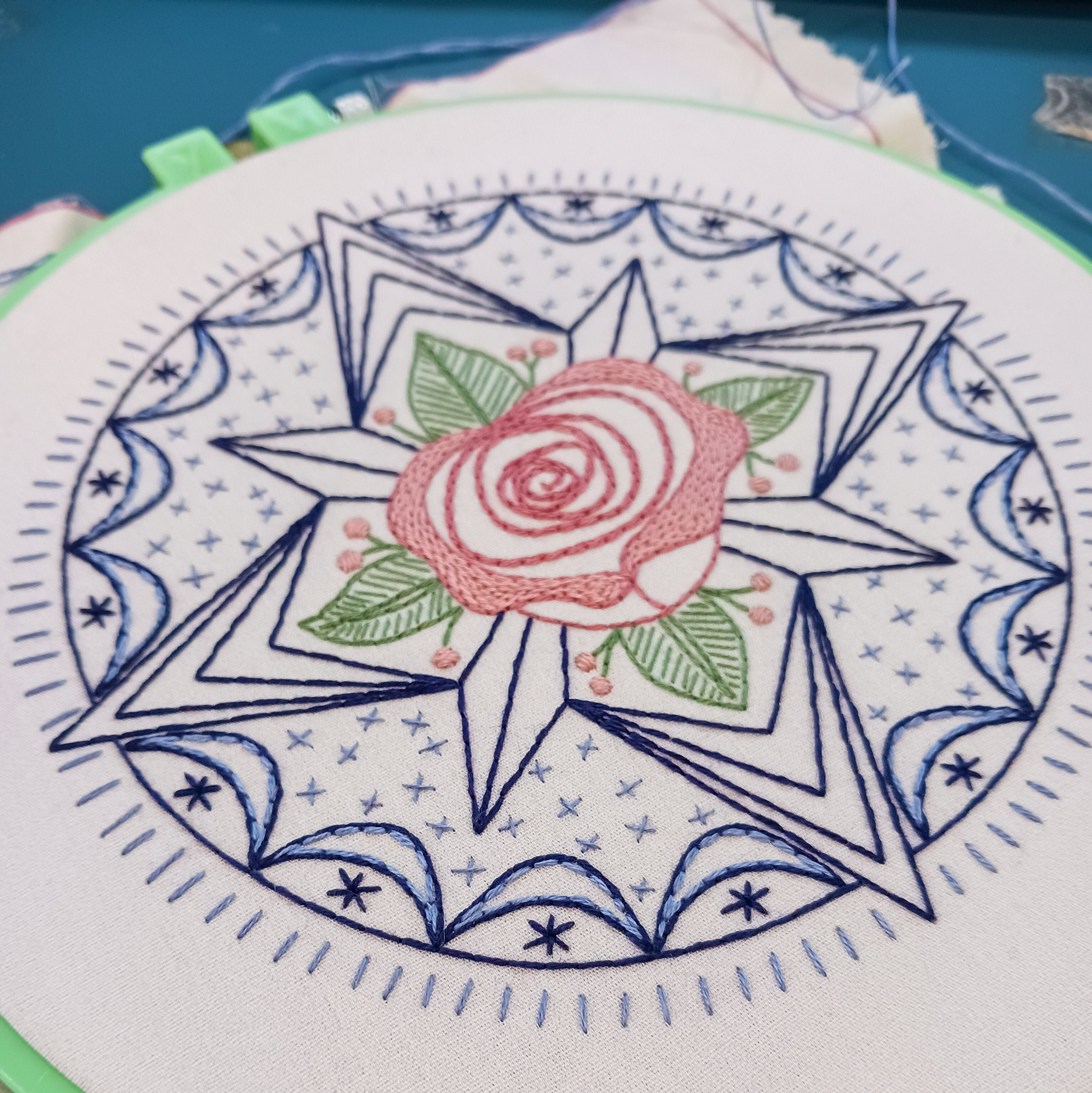 COMPASS ROSE - Pdf Embroidery Pattern, Embroidery Hoop Art, Stitching ...