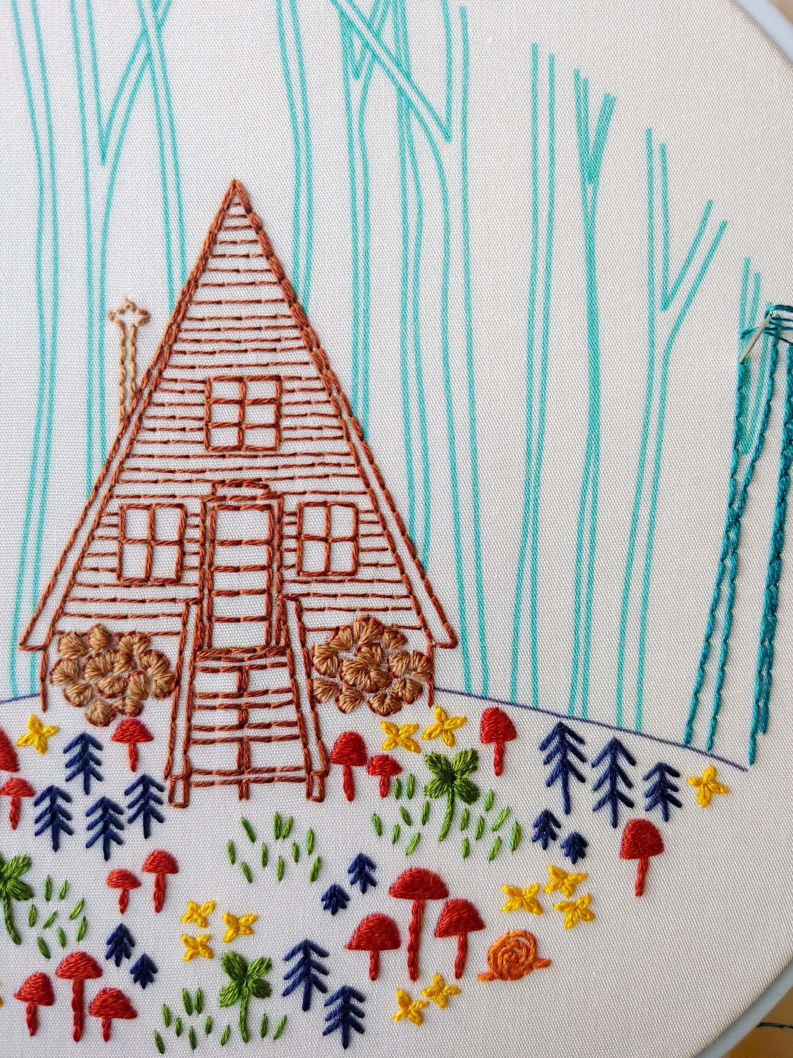 COZY CABIN pdf embroidery pattern embroidery hoop art a | Etsy