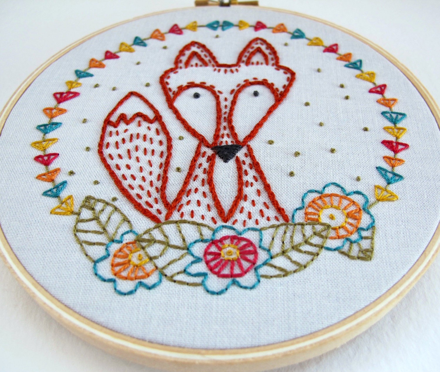 CRAFTY FOX Pdf Embroidery Pattern Fox Embroidery Design | Etsy