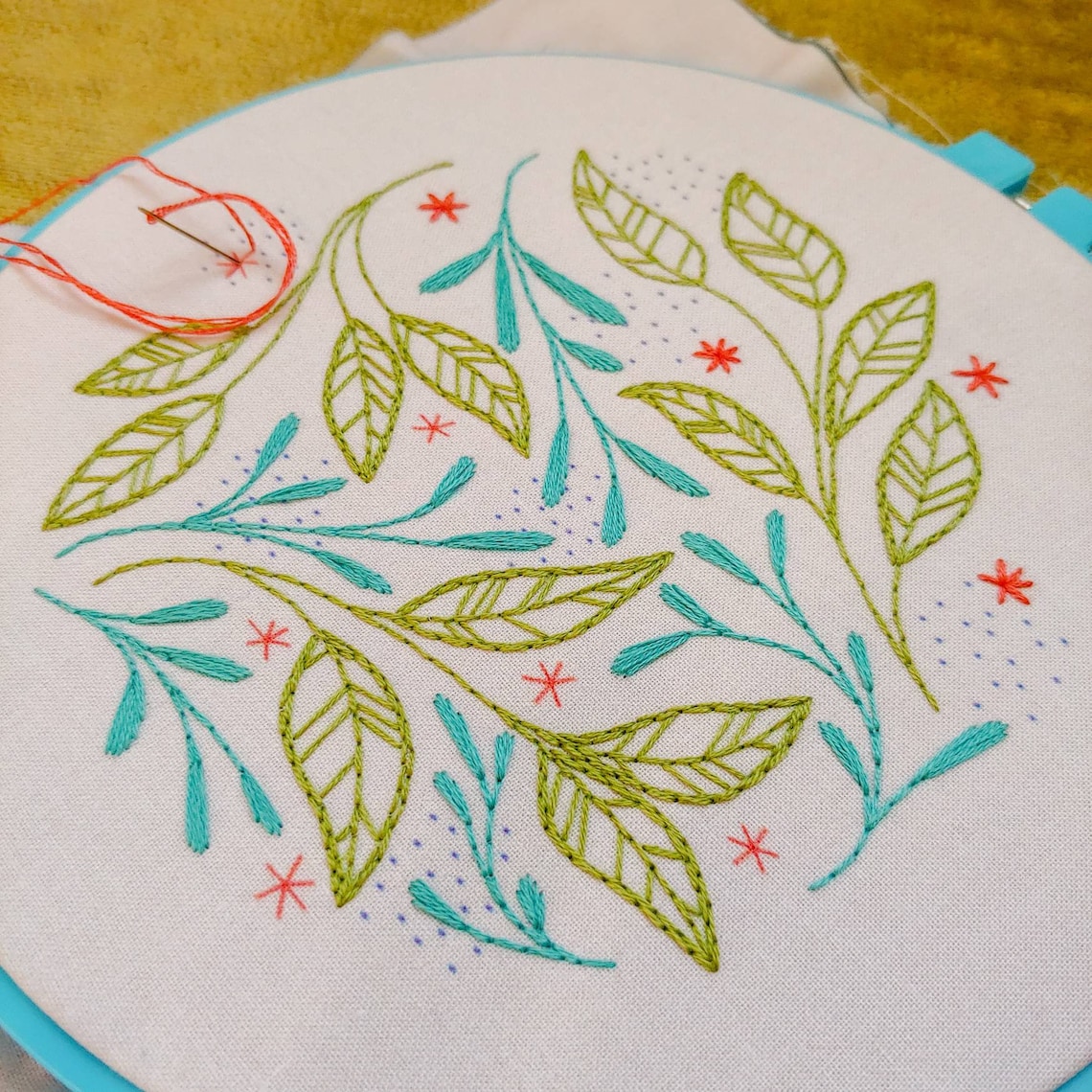 LEAF DANCE pdf embroidery pattern embroidery hoop art | Etsy