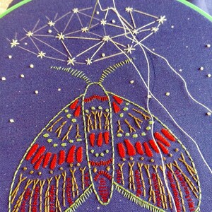MIDNIGHT FLIGHT Pdf Embroidery Pattern, Moth and Moon, Embroidery ...