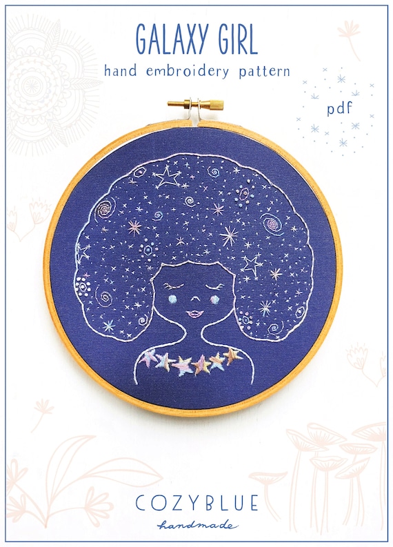 GALAXY GIRL pdf embroidery pattern DIY stitching | Etsy