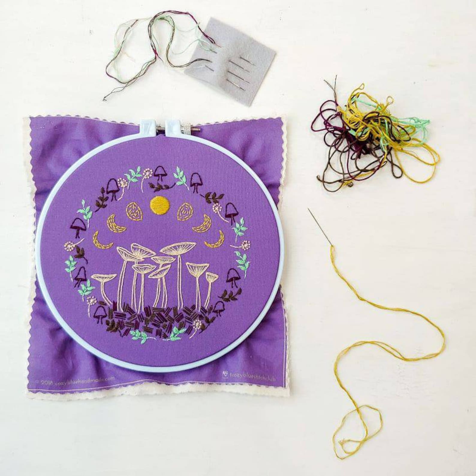 FAIRY RING - Pdf Embroidery Pattern, Embroidery Hoop Art, Lunar Phases ...