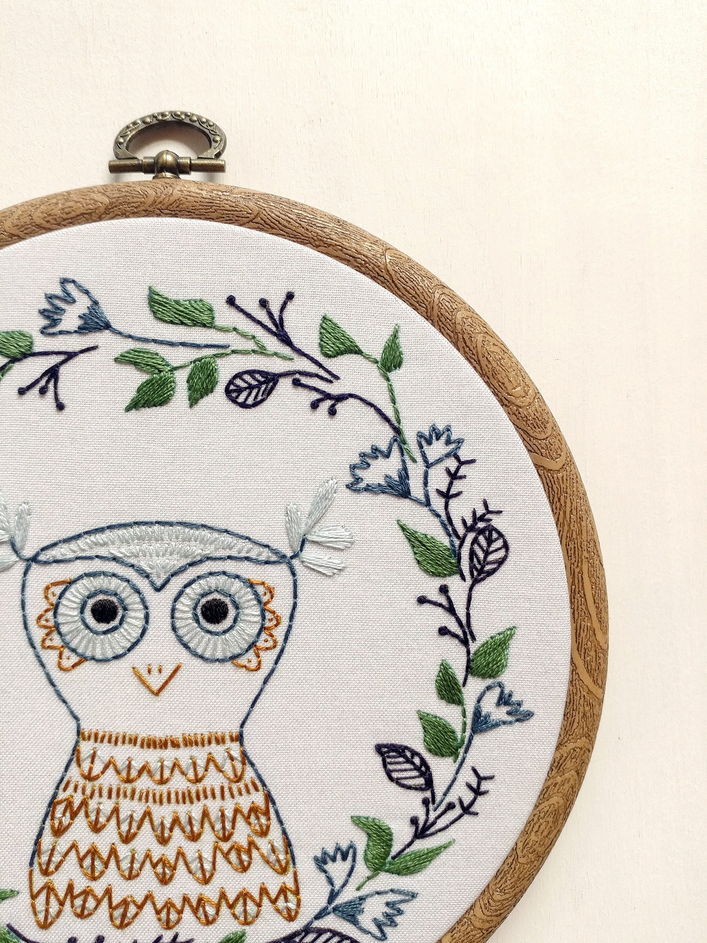 OWLETTE Pdf Embroidery Pattern Embroidery Hoop Art Wise - Etsy