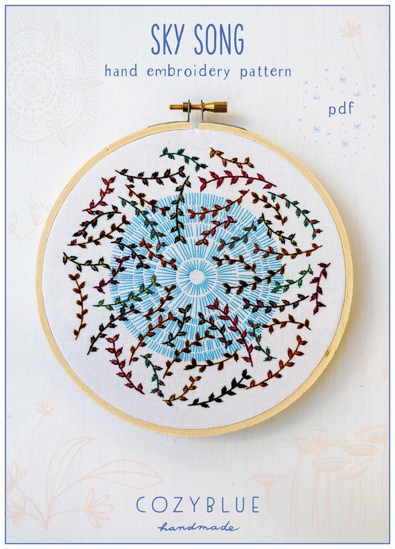 SKY SONG Pdf Embroidery Pattern Embroidery Hoop Art Hand | Etsy