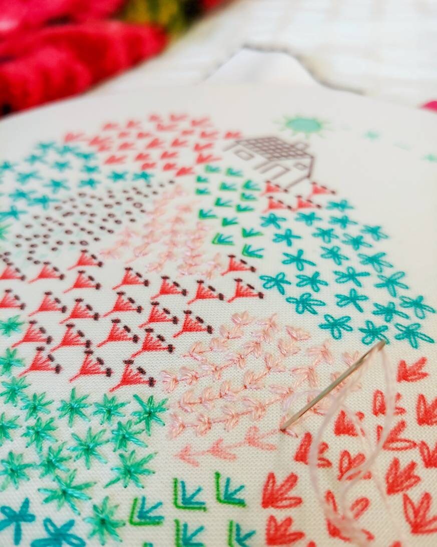 CLOSE TO HOME - Pdf Embroidery Pattern, Embroidery Hoop Art, Digital ...