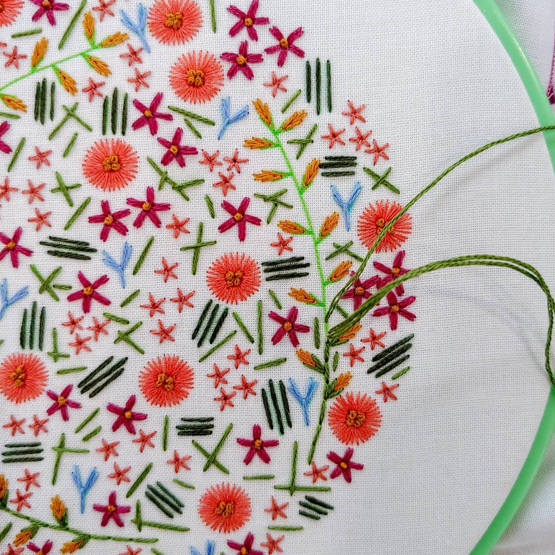 WILDFLOWER MEADOW - Pdf Embroidery Pattern, Embroidery Hoop Art, Hand ...