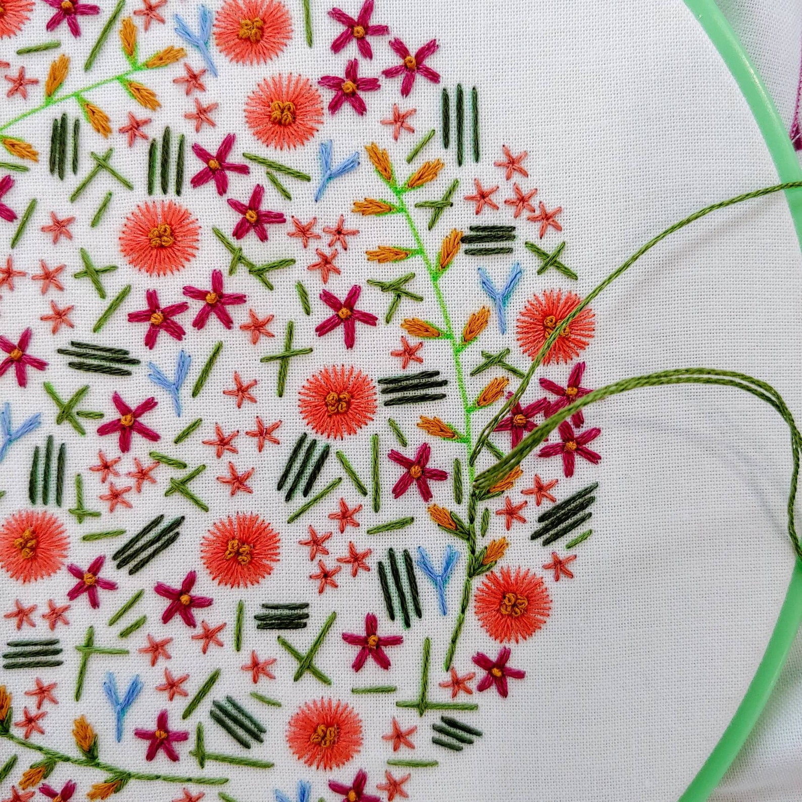 WILDFLOWER MEADOW Pdf Embroidery Pattern, Embroidery Hoop Art, Hand ...