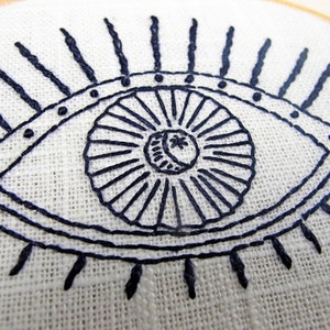 STARRY EYED - Pdf Embroidery Pattern - Eyeball, Eye, Celestial - Etsy