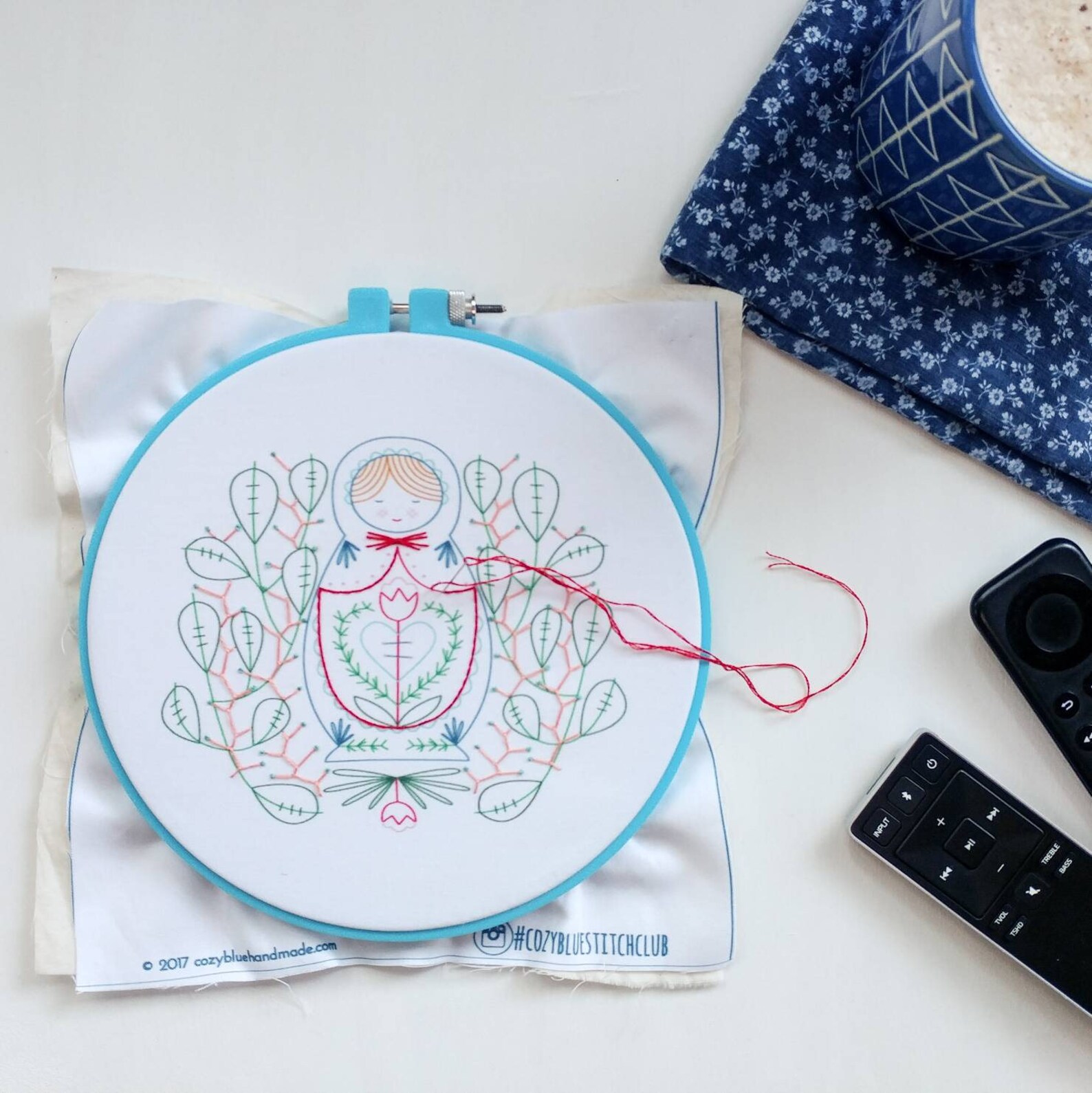 MISS MATRYOSHKA - Pdf Embroidery Pattern, Embroidery Hoop Art, Nesting ...