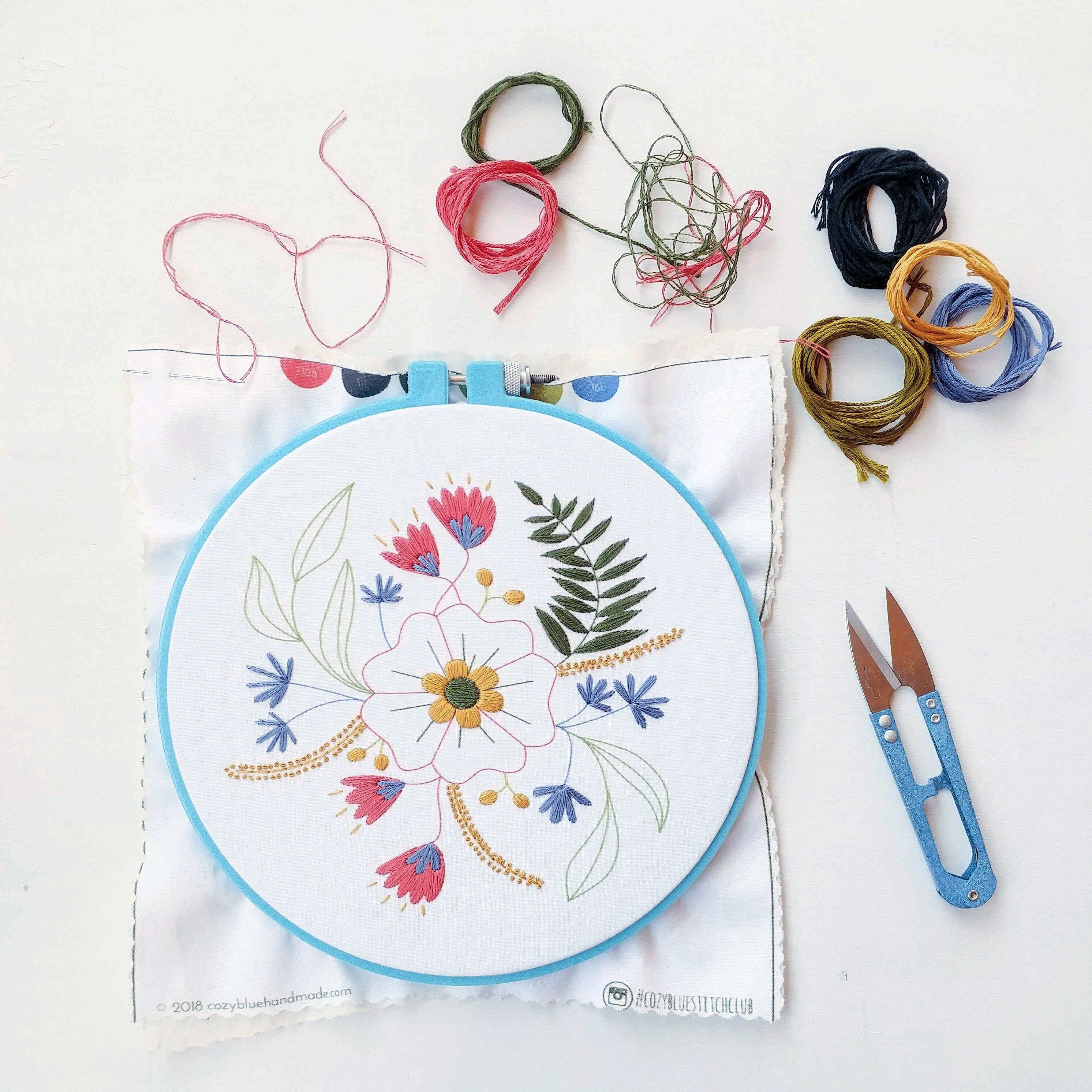 APRIL FLOWERS pdf embroidery pattern embroidery hoop art | Etsy