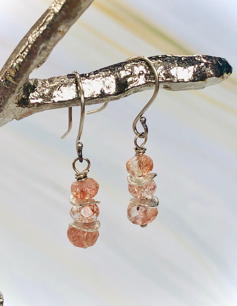 Sunstone Earrings Oregon Sunstone Jewelry Sterling Silver - Etsy