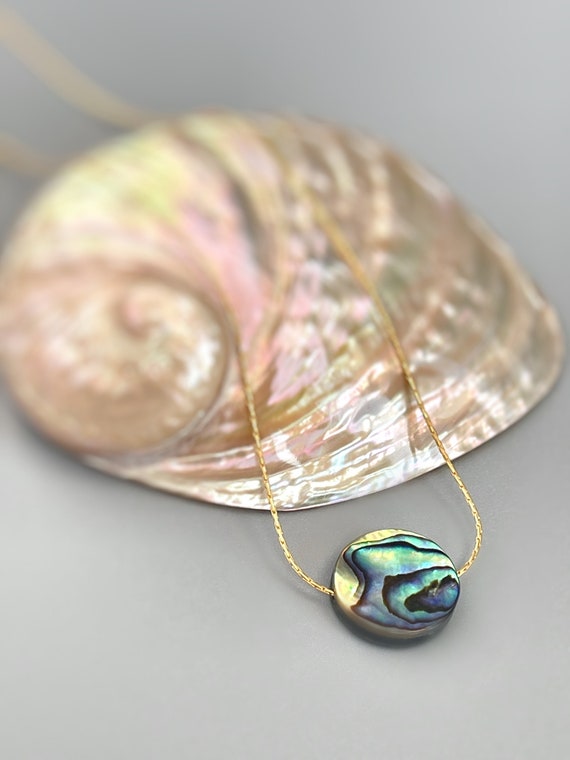 Abalone Shell Necklace 14k Gold Sterling Silver Handmade | Etsy