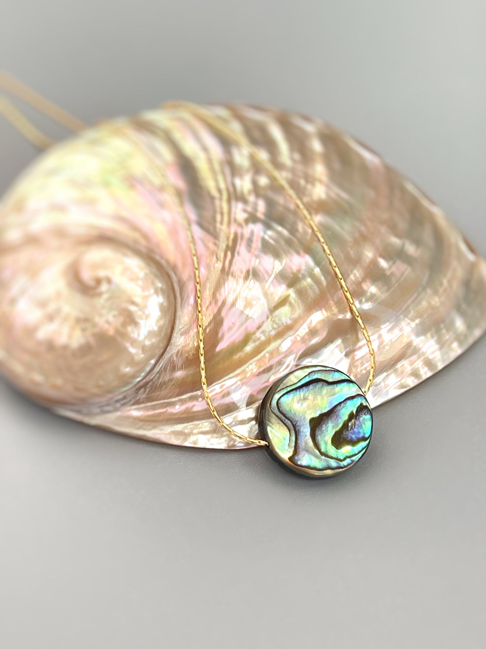 Abalone Shell Necklace 14k Gold, Sterling Silver Handmade Summer ...