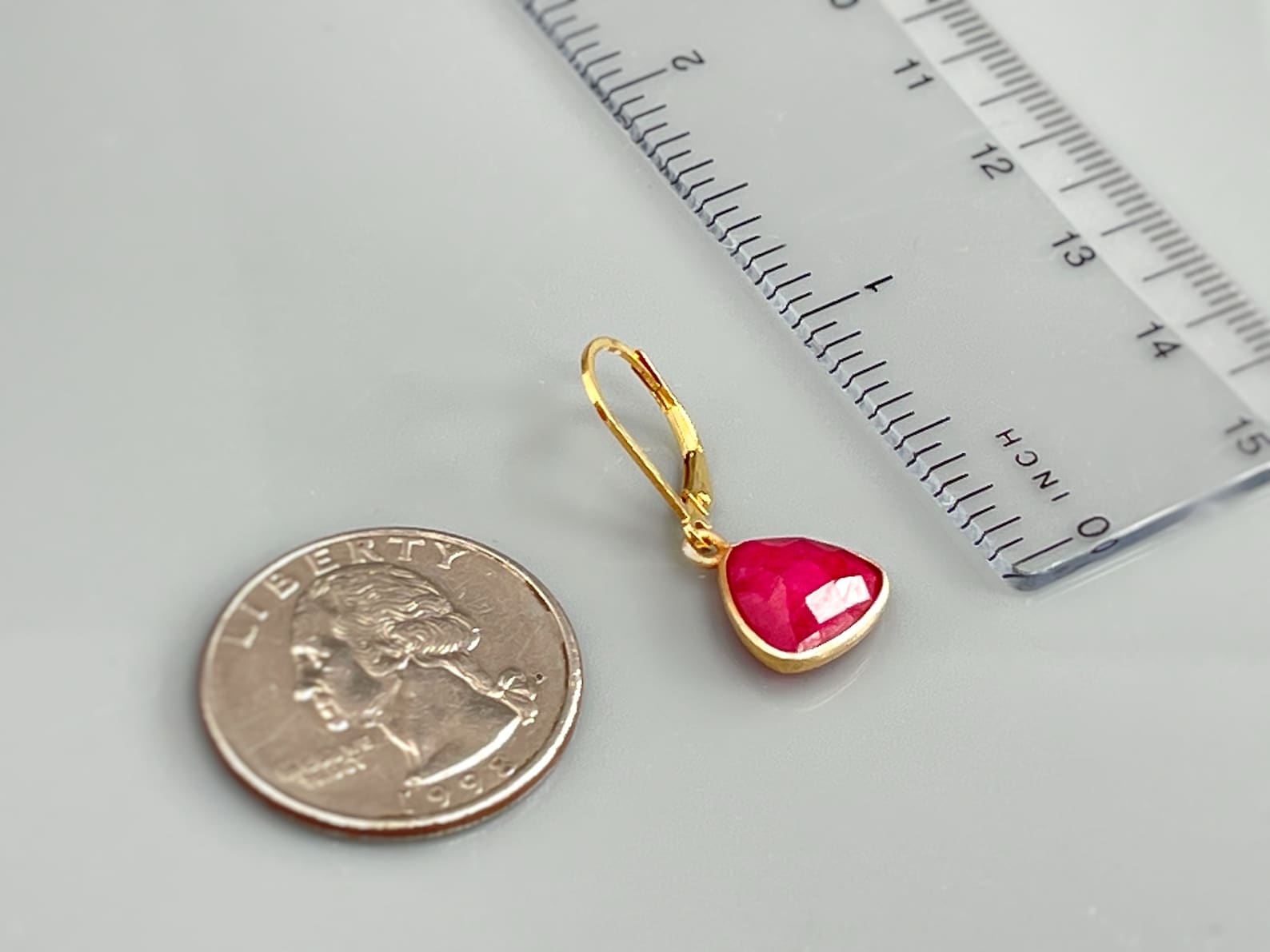 Ruby Earrings Dangle Sterling Silver, 14k Gold Handmade Jewelry Red ...