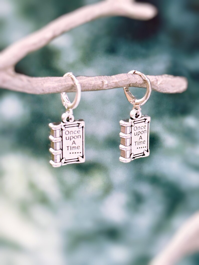 Book Earrings Dangle Handmade Silver Bookish Jewelry Unique Dangling ...