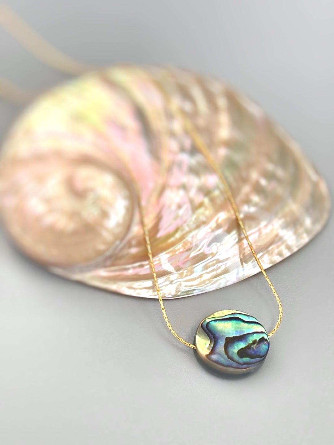 Abalone Shell Necklace 14k Gold, Sterling Silver Handmade Summer ...