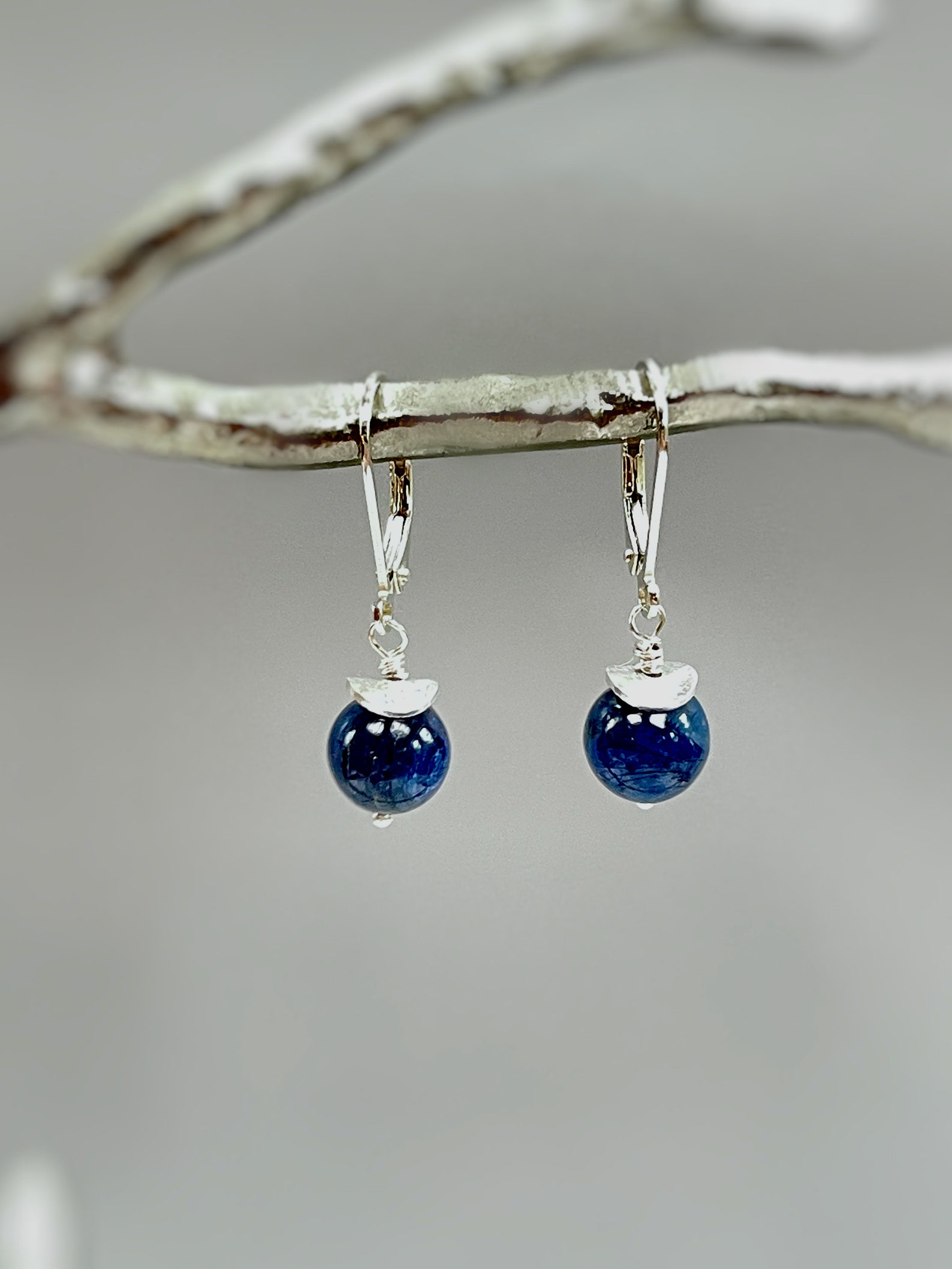 Kyanite Earrings Dangle Sterling Silver, 14k Gold Fill Leverback Blue ...