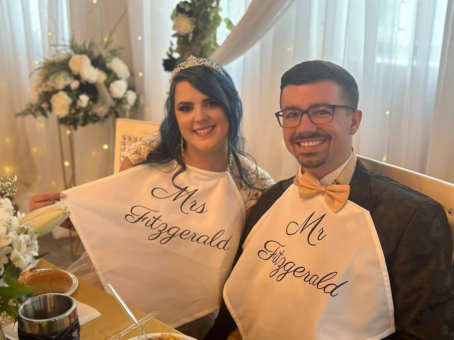 Bride and Groom Wedding Bib/napkins - Customizable Set - Etsy