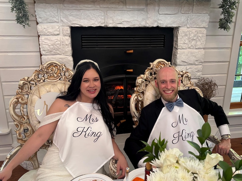 Bride and Groom Wedding Bib/napkins - Customizable Set - Etsy