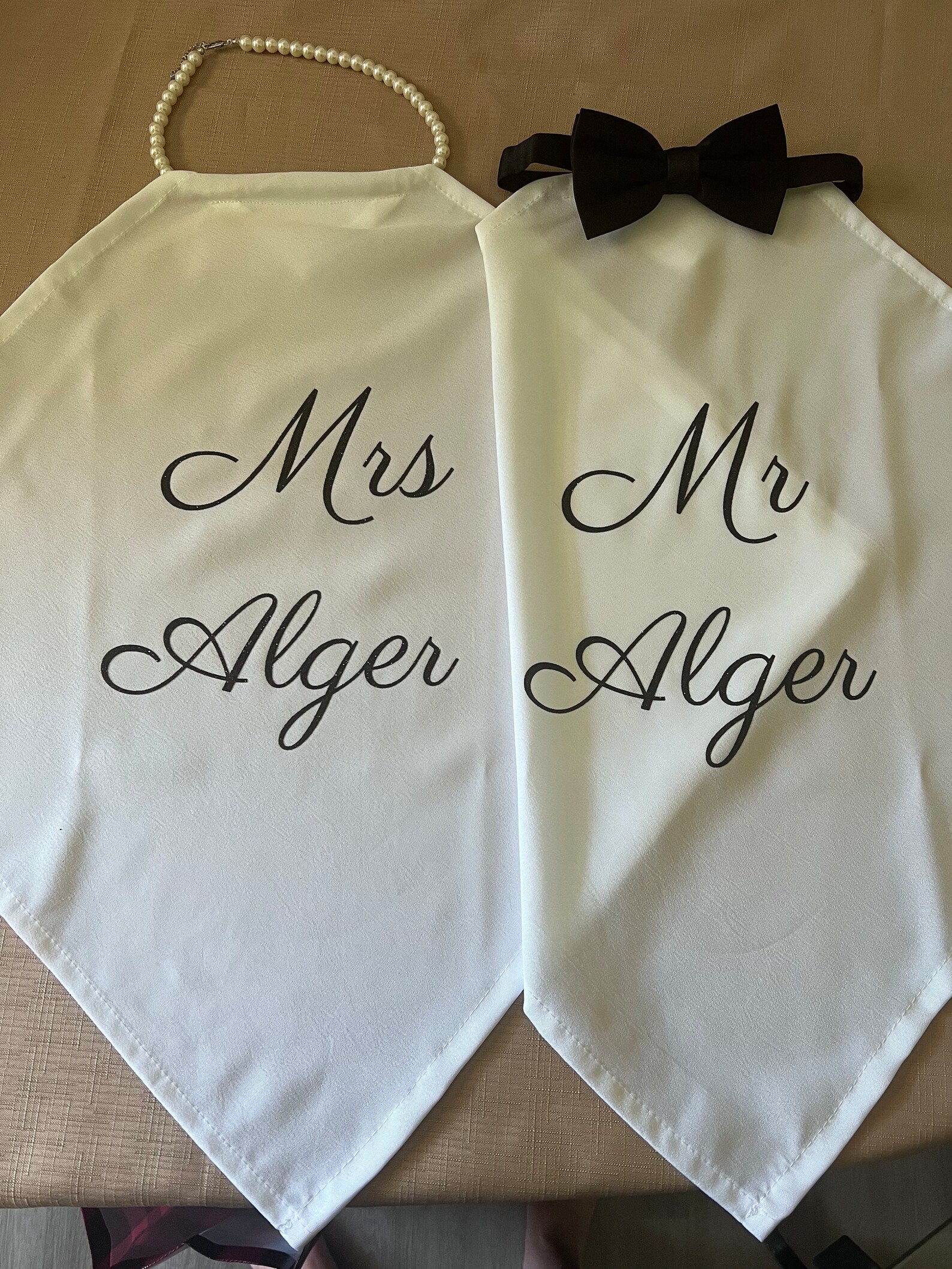 Bride and Groom Wedding Bib/napkins - Customizable Set - Etsy