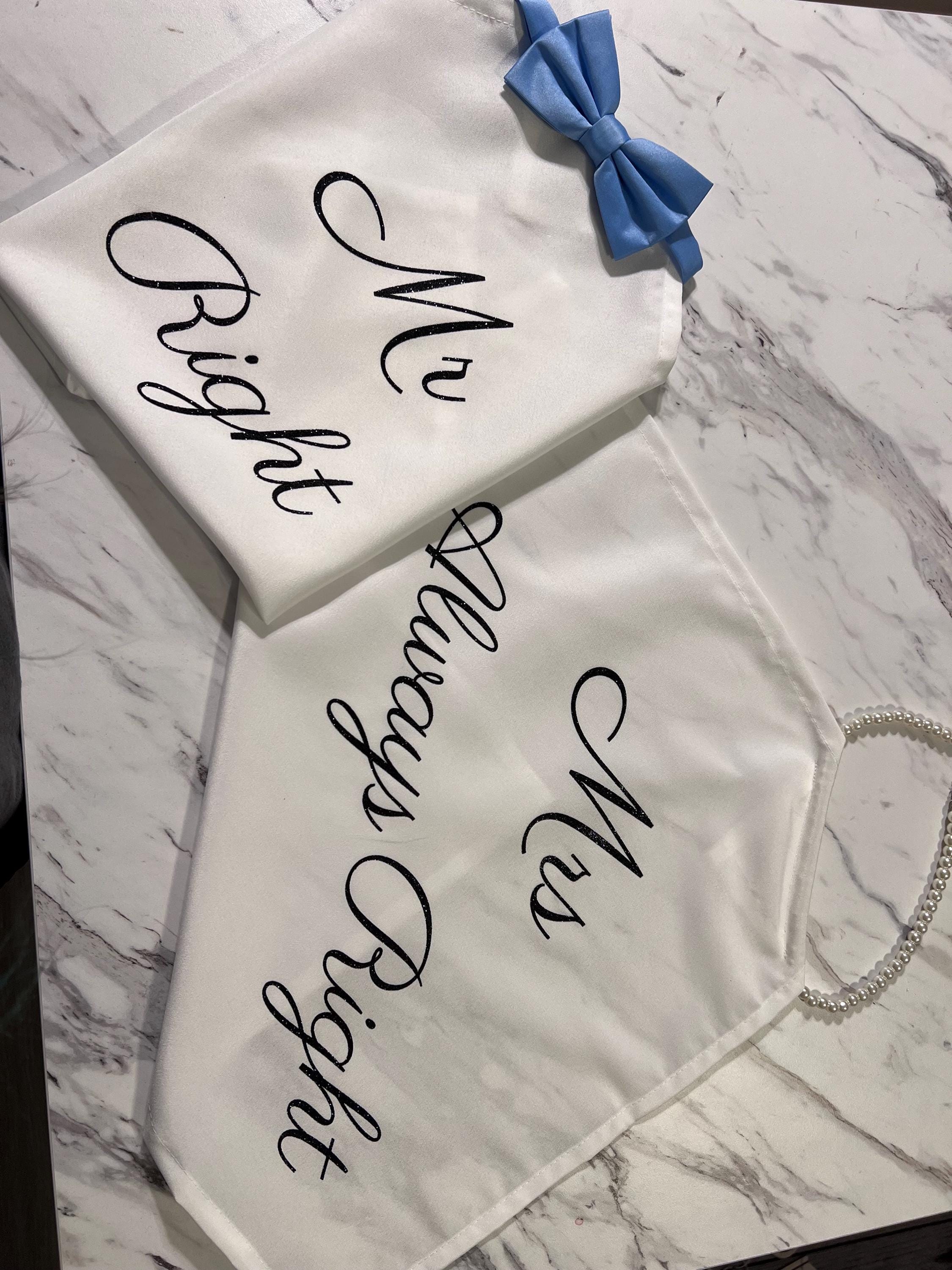 Bride and Groom Wedding Bib/napkins - Customizable Set - Etsy