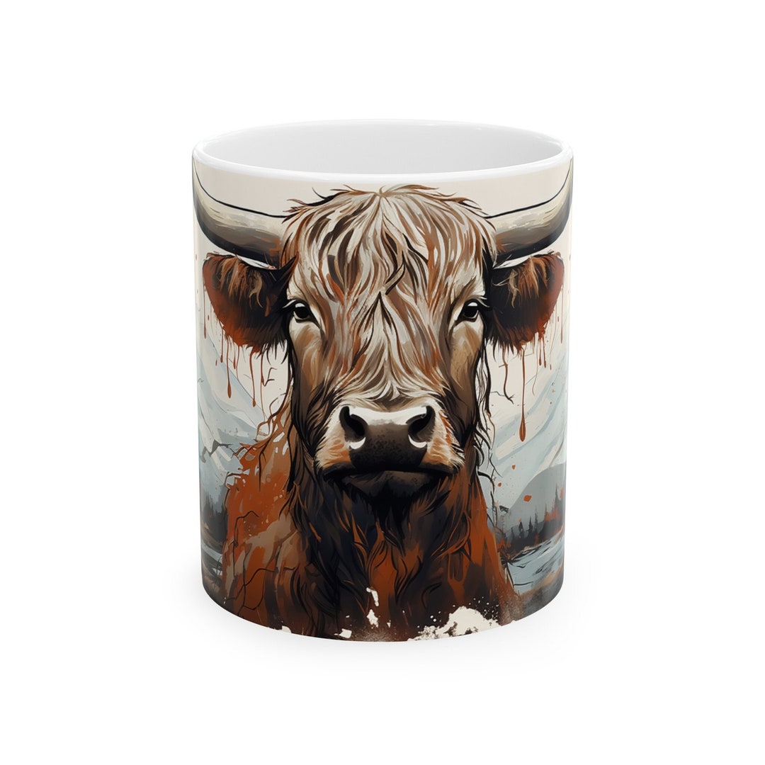 3D Highland Cow Ceramic Mug Gifts for Her Gifts for Him Animal Lovers ...