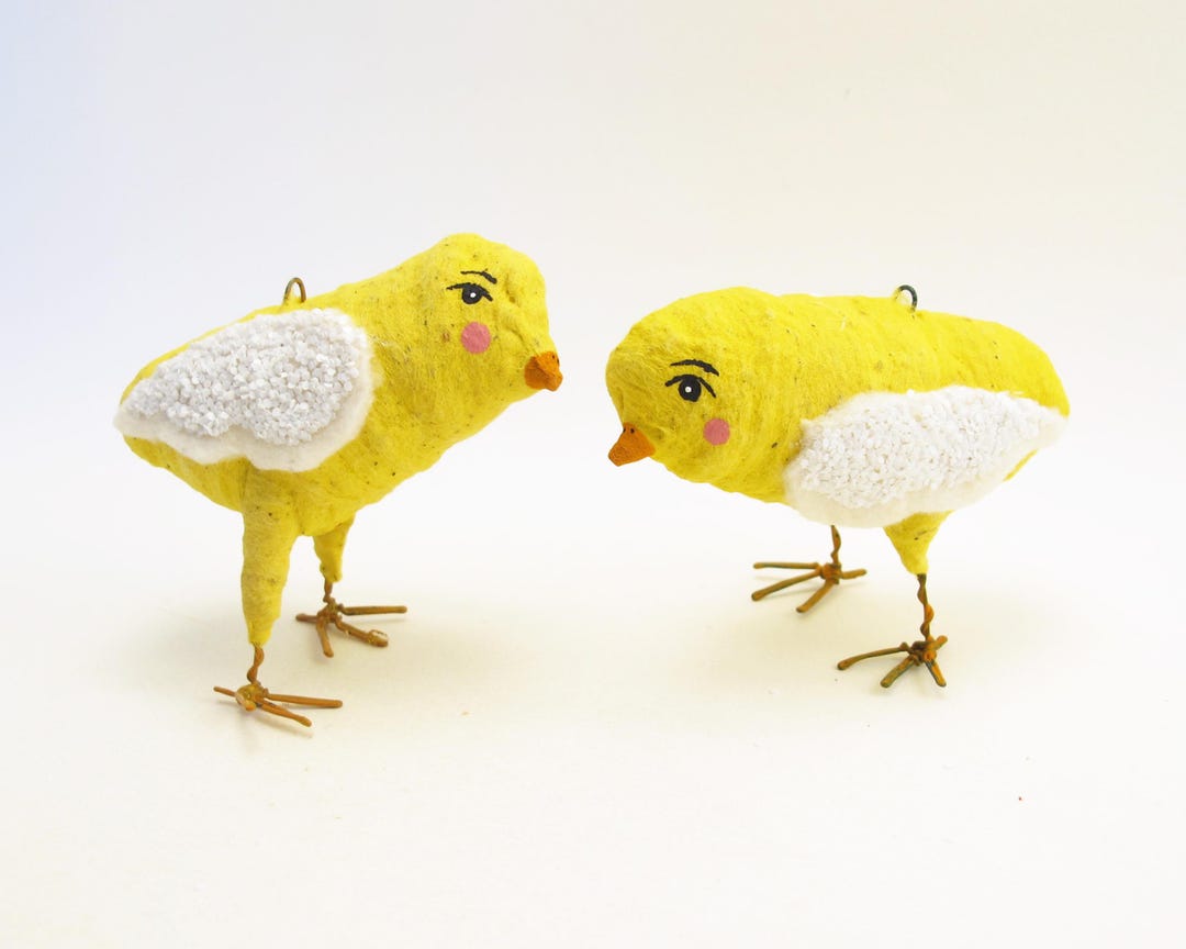 Vintage Inspired Spun Cotton Single Yellow Chick Figure - Etsy