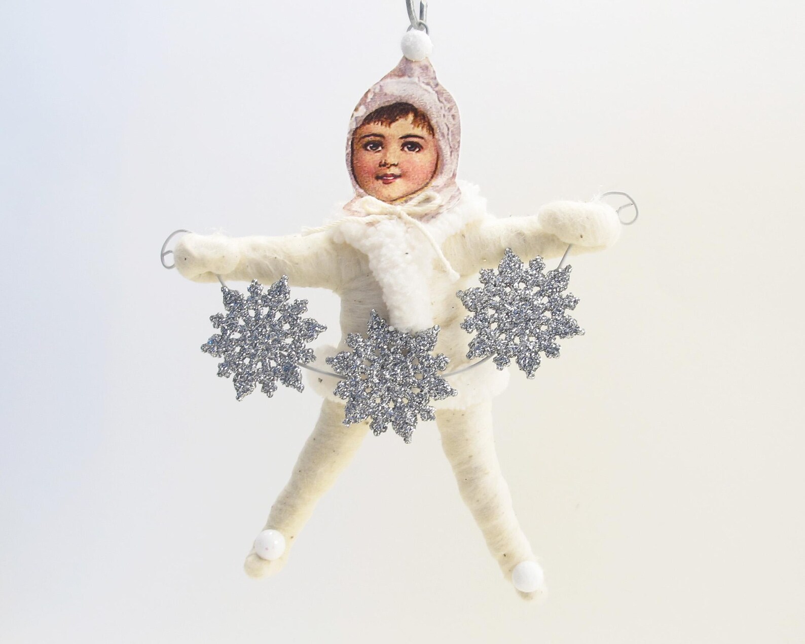 Spun Cotton Cozy Winter Sprite Ornament - Etsy