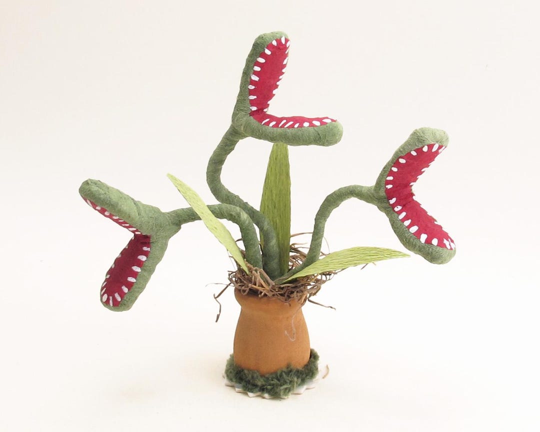 Spun Cotton Vintage Inspired Hungry Venus Fly Trap Monster Figure - Etsy