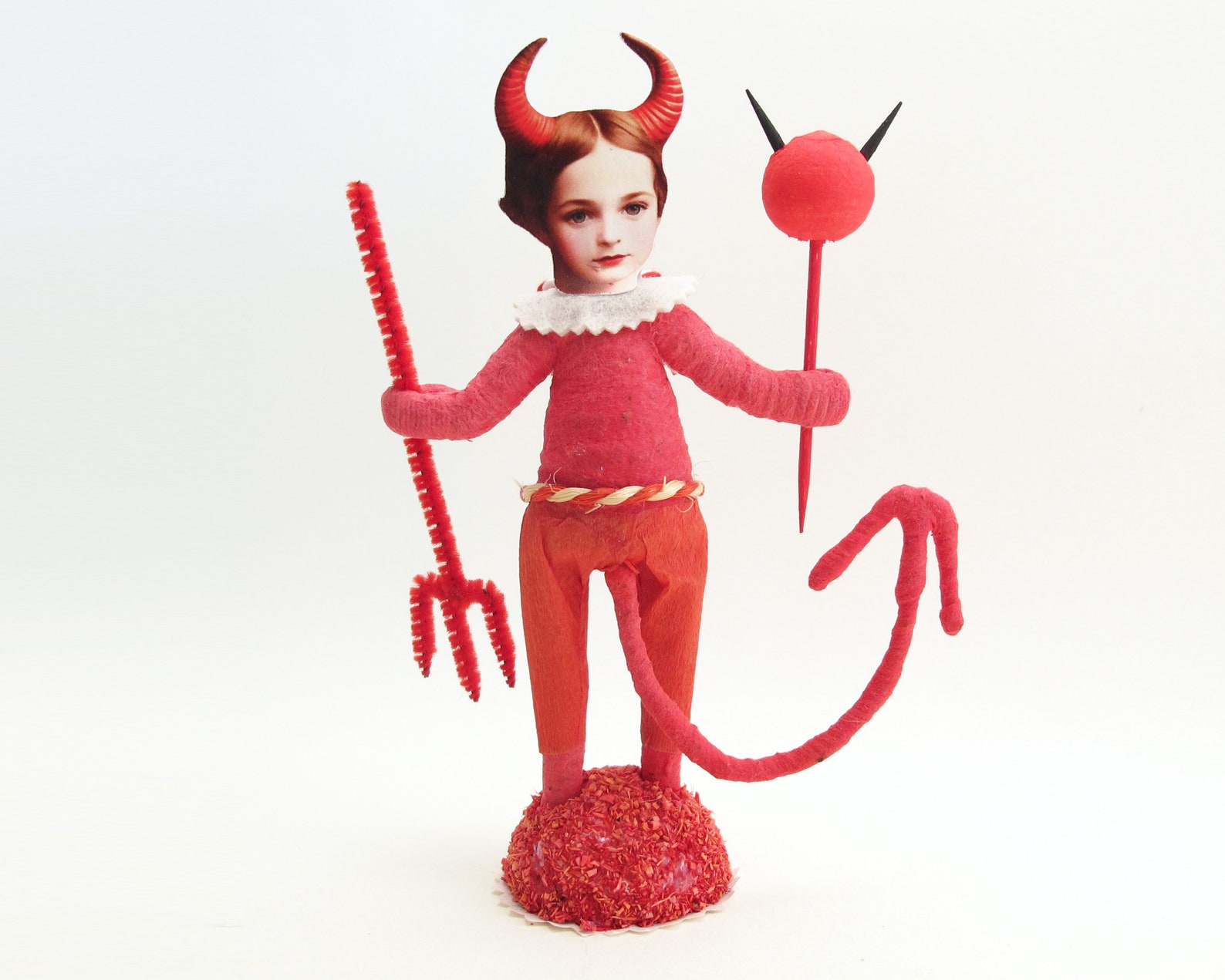 Spun Cotton Little Devil Boy Halloween Figure - Etsy