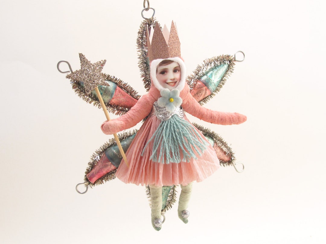 Spun Cotton Magic Christmas Fairy Ornament - Etsy