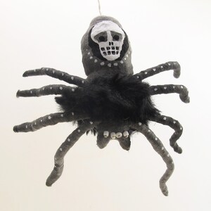 Spun Cotton Halloween Skull Back Spider Ornament - Etsy