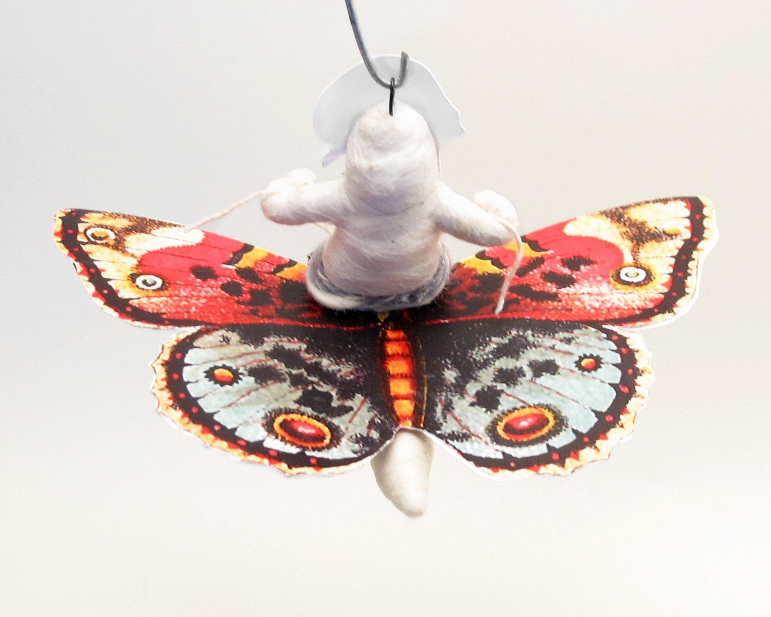 Butterfly Rider Ornament/figure - Spun Cotton Vintage Inspired - Etsy
