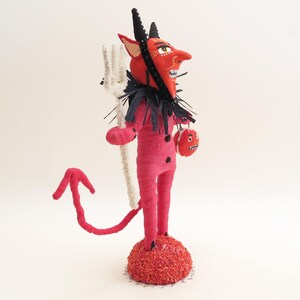Spun Cotton Red Tricky Devil Figure (hand Sculpted & Hand Painted Paper ...