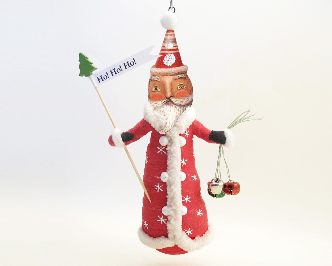Spun Cotton Jingle Bell Santa Christmas Ornament - in Partnership With ...