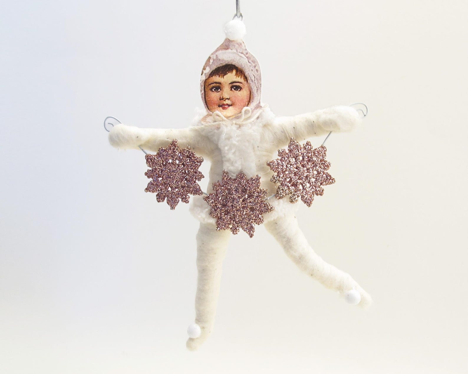 Spun Cotton Cozy Winter Sprite Ornament - Etsy