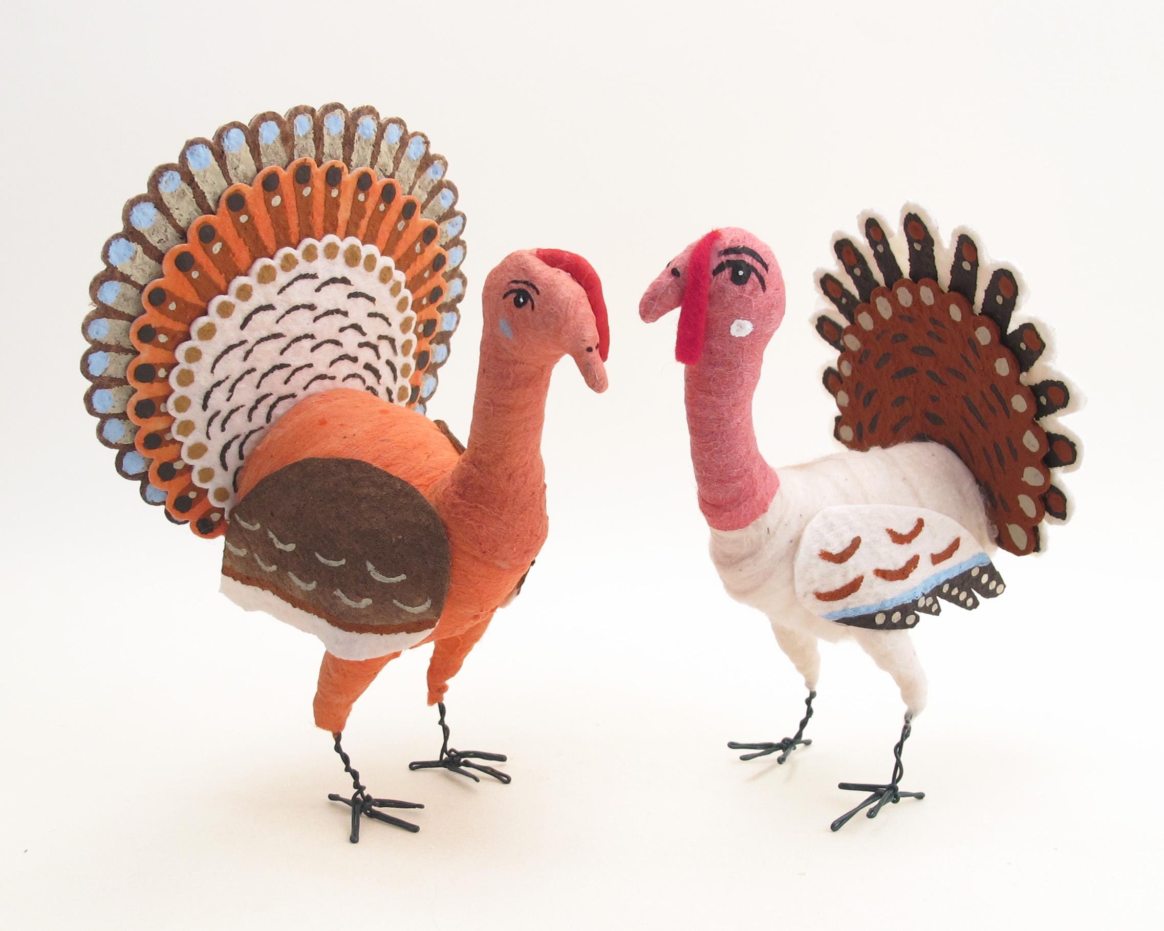 Spun Cotton Thanksgiving Fan Tail Male Turkey Figure - Etsy