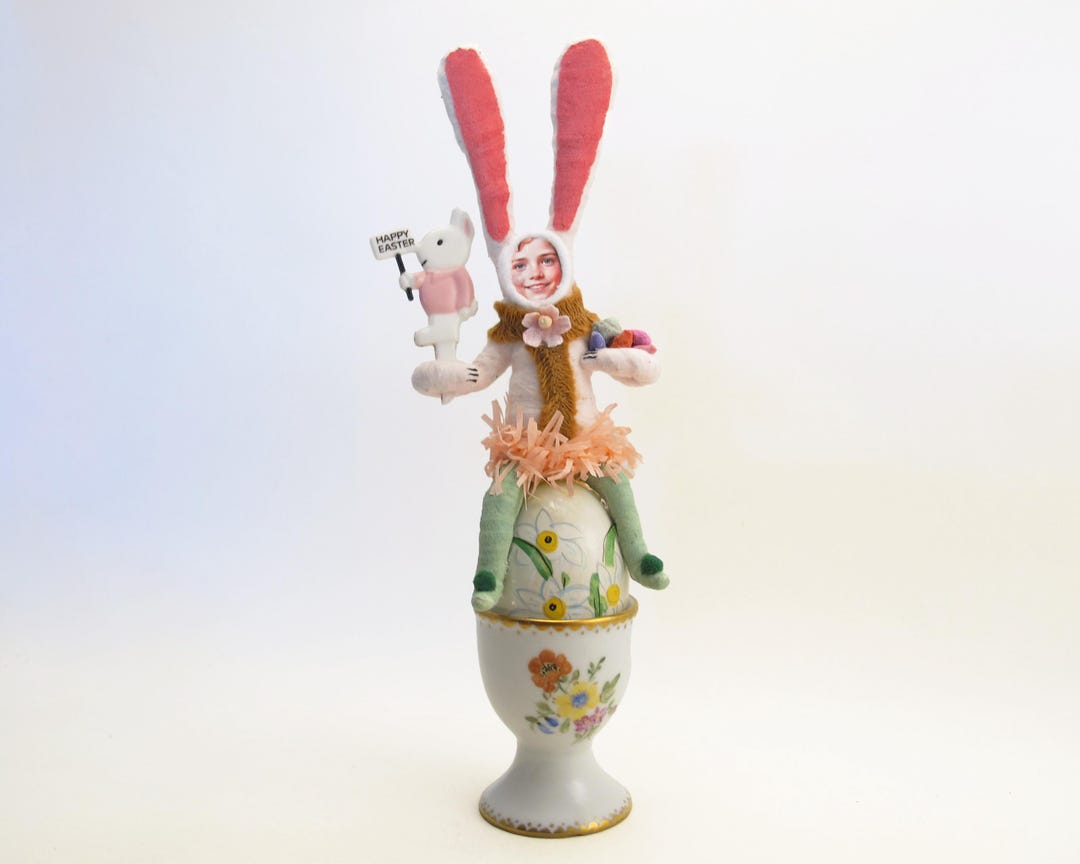 Spring Update: One of A Kind Spun Cotton Spring/easter Figure - Etsy
