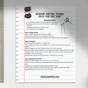 Learn to Knit Download Printable Scarf Knitting Tutorial for Beginner ...