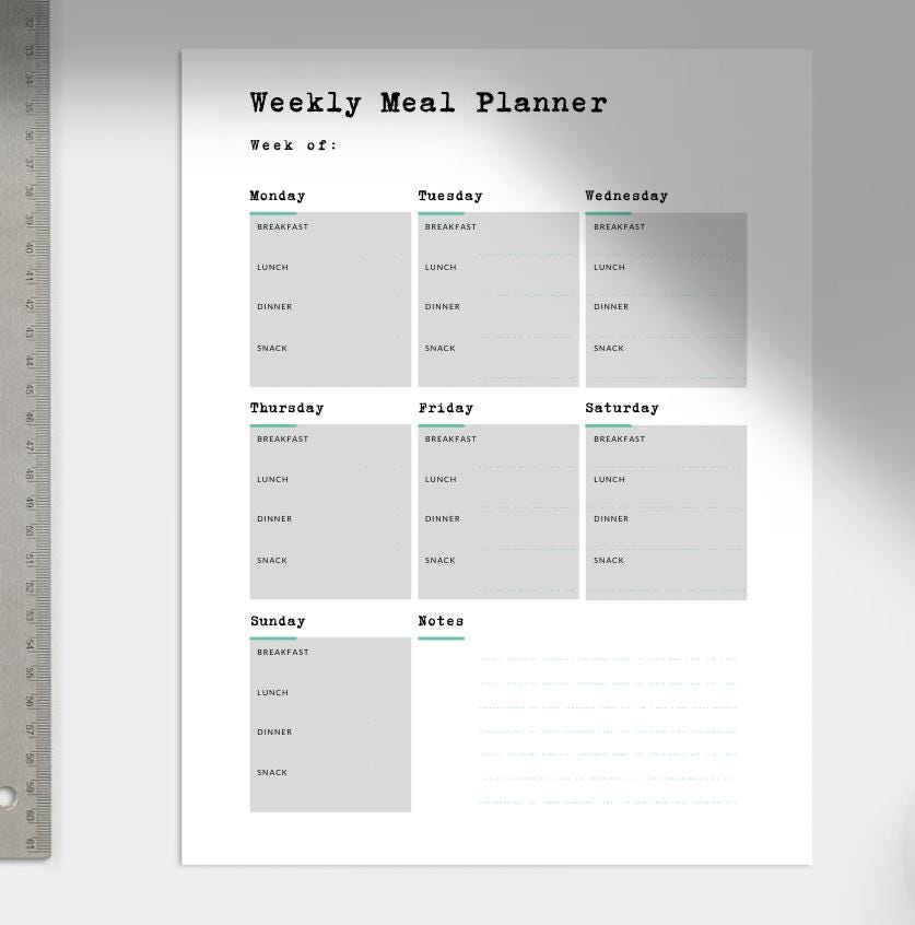 Simple Meal Prep and Planning Workbook Digital Download 100 Pages Meal ...