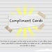 Compliments Cards for Teens and Adults Set of 24 Printable Cards With ...