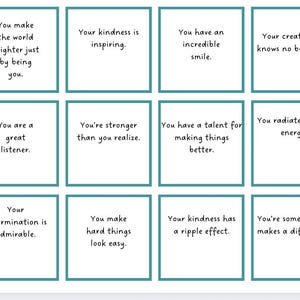 Compliments Cards for Teens and Adults Set of 24 Printable Cards With ...