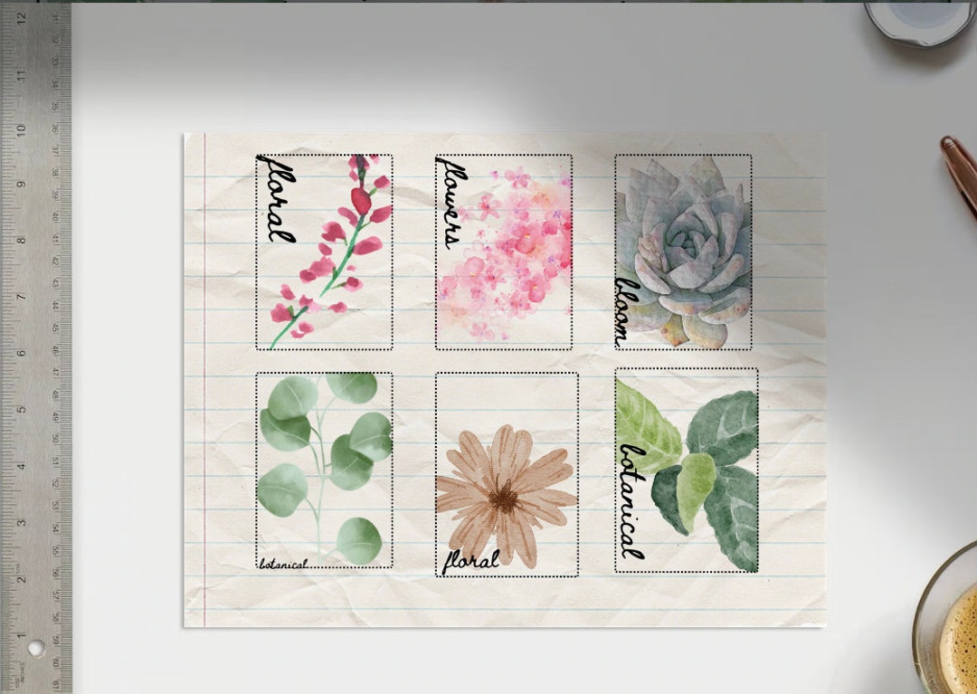 Botanical Nature Trading Cards Note Art Journal Cards ATC Vintage Mini ...