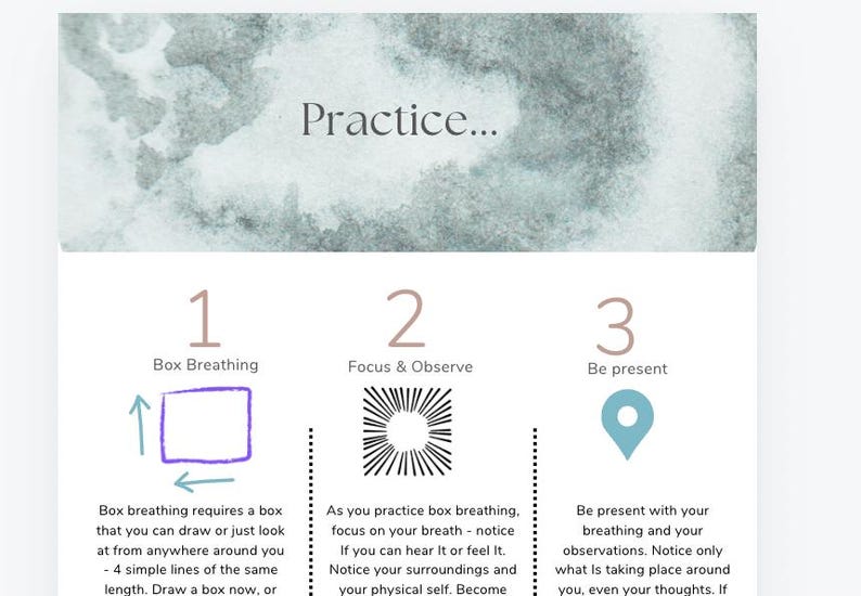 Breathwork Basics Mini Guide and Workbook Learn Square Breathing and ...