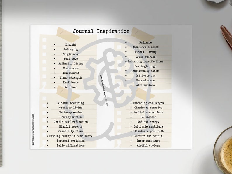 Journaling Inspiration Instant Download Journaling Words for Writing ...