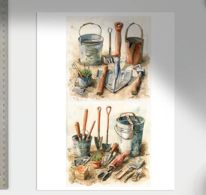Vintage Farm & Garden Tools Scrap Junk Journal Pages and Clipart for ...
