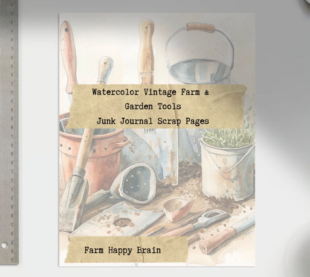 Vintage Farm & Garden Tools Scrap Junk Journal Pages and Clipart for ...