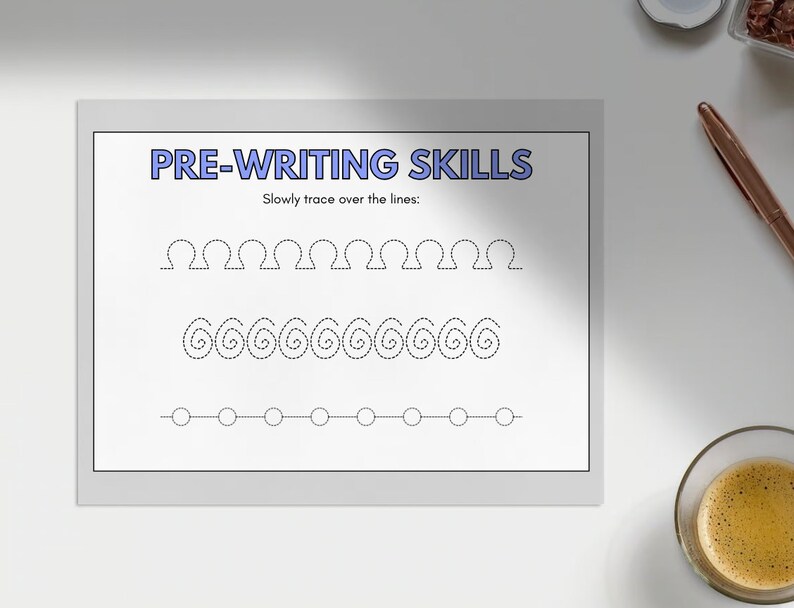 Handwriting Pre Skills Mini Instant Downloadable Workbook for Students ...